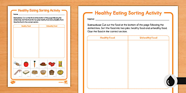 Healthy Eating Sorting Activity (teacher made) - Twinkl