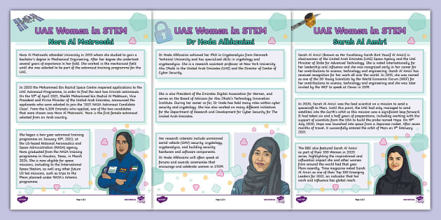UAE Women in STEM - Fact File (l'enseignant a fait) - Twinkl