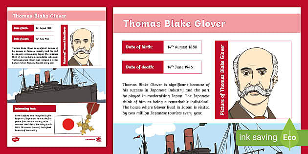 Scottish Significant Individuals Thomas Blake Glover Fact Sheet