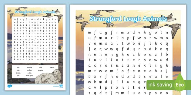 Strangford Lough Animals Word Search