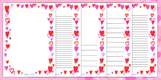 FREE! - Heart Full Page Borders (teacher made)