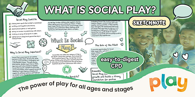 What Is Social Play? Adult Information Sketchnote Poster