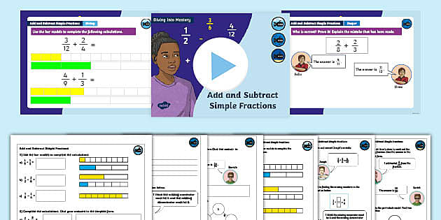 👉 Y6 DiM: Step 5 Add and Subtract Simple Fractions Pack