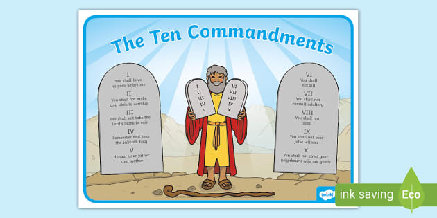 The Ten Commandments Display Poster (teacher made) - Twinkl