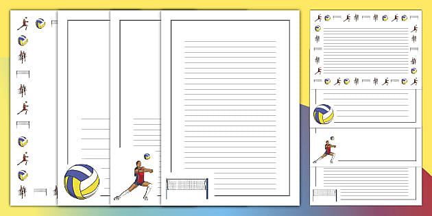 Volleyball Page Borders (teacher made) - Twinkl
