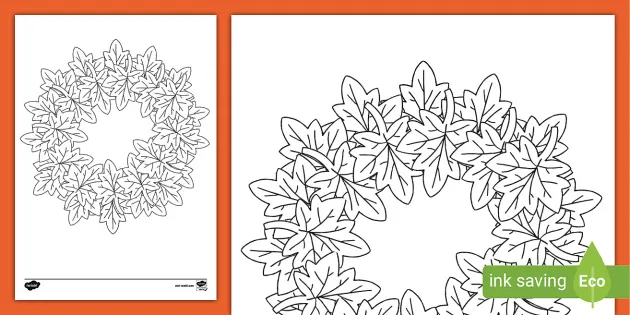 Fall Wreath Coloring Pages