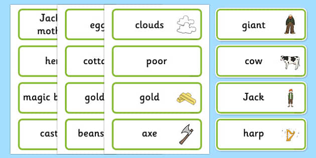 Jack and the Beanstalk Word Cards (teacher made) - Twinkl