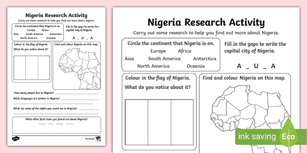 KS1 Nigeria Research Activity (professor feito) - Twinkl