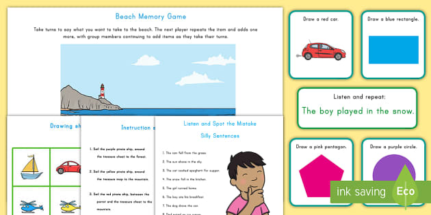Auditory Memory Activity Pack (teacher made)