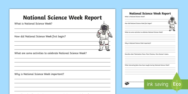 FREE! - National Science Week 2019 Report Writing Template