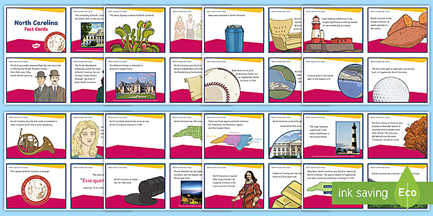 North Carolina Fact Cards (teacher made)