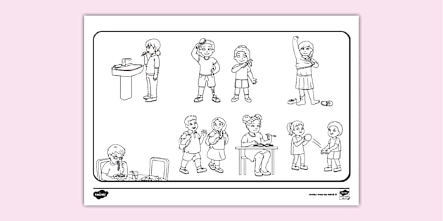 Coloriage : Ma journée - Twinkl Coloriages
