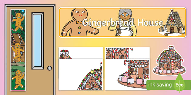 Gingerbread House Door Decoration Pack (teacher made)