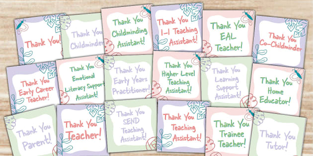 Thank An Educator Greeting Card Set | Twinkl Party - Twinkl