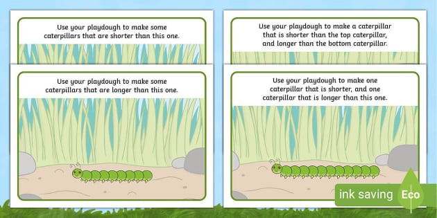 Longer and Shorter Caterpillars Playdough Mats - Longer And Shorter Worms