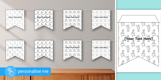 Editable Birthday Celebration Colouring Bunting | Twinkl Party