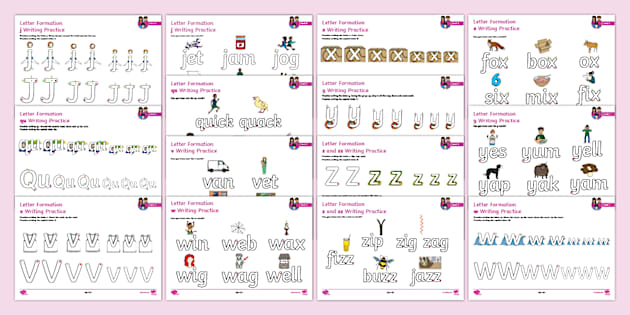 Twinkl Phonics Level 3 Letter Formation Sheets - EYFS