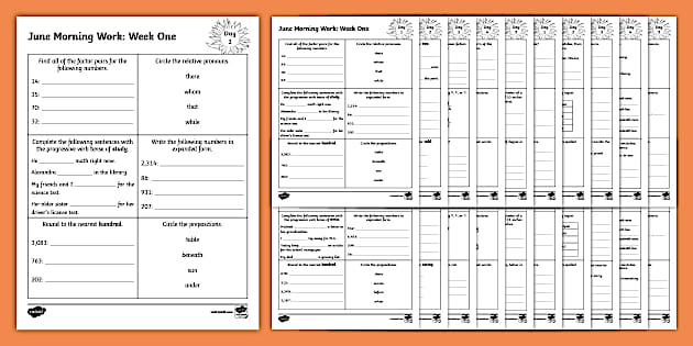 Fourth Grade June Morning Work Bundle (teacher made)