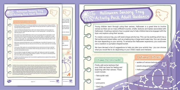 Halloween Sensory Tray Activity Pack (teacher made) - Twinkl