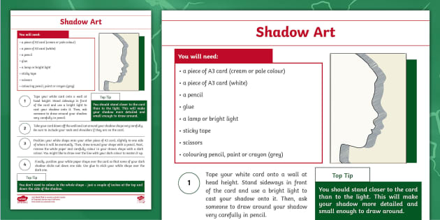 3D Shadow Art Activity Craft Instructions (teacher made)