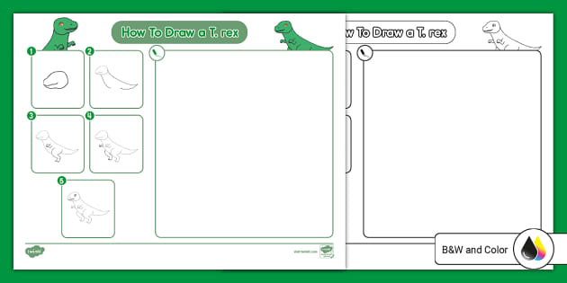 FREE How To Draw a T. rex Dinosaur Activity (teacher made)