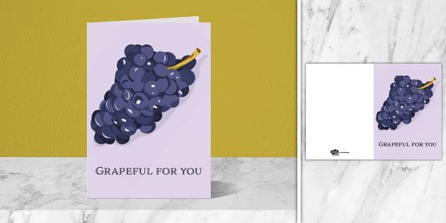 Grape-ful for You Card | Twinkl Party (teacher made)