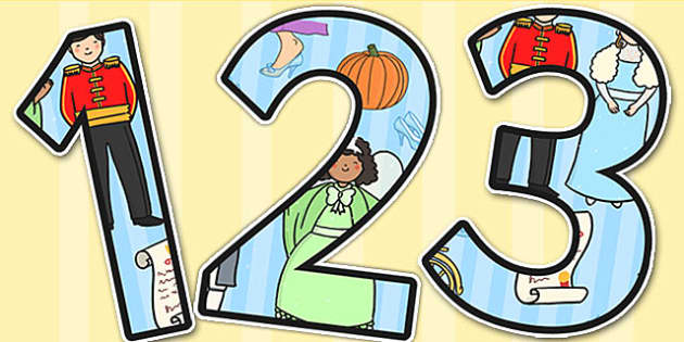 Cinderella Themed A4 Display Numbers (teacher made) - Twinkl