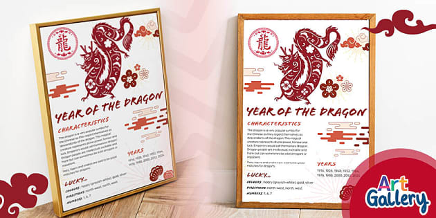 Year of the Dragon Characteristics Lunar New Year Poster