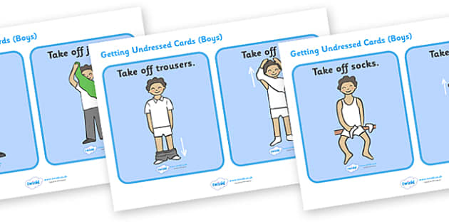 Getting Undressed Routine Cards (Boys) (teacher made)