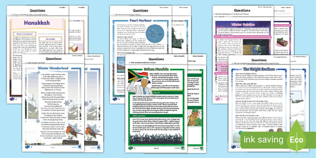 LKS2 December Differentiated Reading Comprehension Activity Pack
