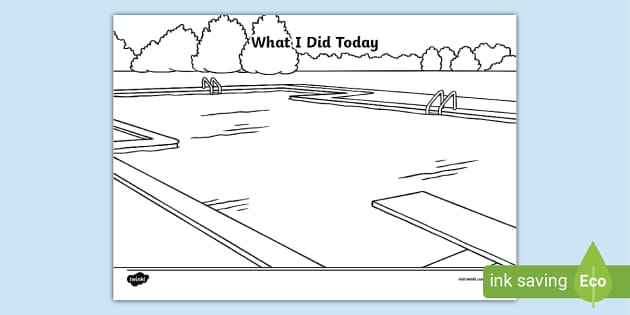 * NEW * Swimming Pool Doodle Sheet,Swimming (teacher made)