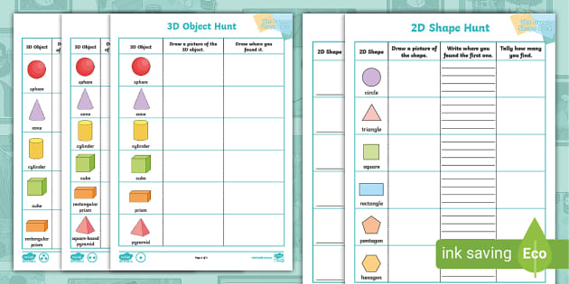 Great Shape Race 2D Shape and 3D Object Differentiated Hunt