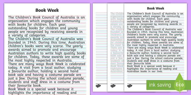 CBCA Book Week Handwriting Worksheet (teacher made) - Twinkl