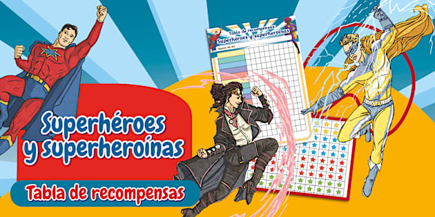 Tabla de recompensas: Superhéroes y superheroínas
