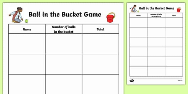 Ball in the Bucket Scoresheet - Twinkl
