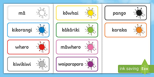 Te Reo Māori Colour Word Cards (teacher made)