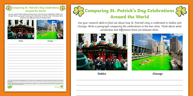 Comparing St. Patrick's Day Celebrations Worksheet