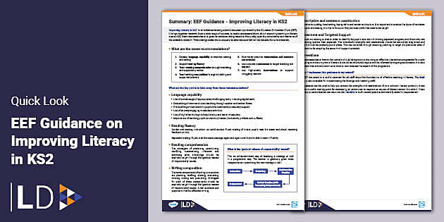 Quick Look: EEF Guidance on Improving Literacy in KS2