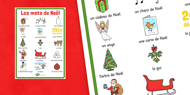Les mots de Noël Display Poster French (teacher made)