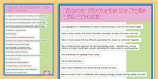 Editable Dyslexia Strategies Display Poster - Twinkl