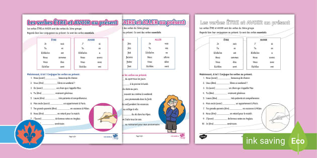 Avoir Etre Faire Aller Worksheets French (teacher made)