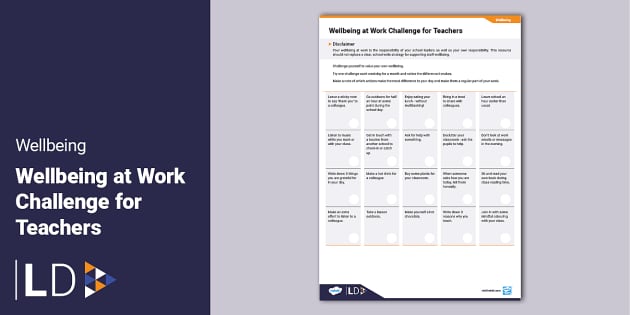 Wellbeing Challenge for Teachers (teacher made) - Twinkl
