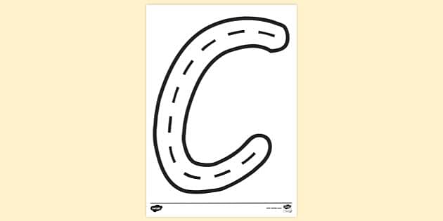 NZ Lowercase C Road Lettering Colouring Sheet (teacher made)