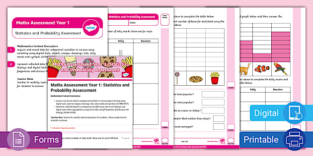 Year One Statistics and Probability Assessment - Twinkl