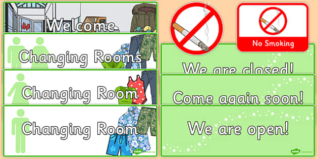 Clothes Shop Signs (teacher made)