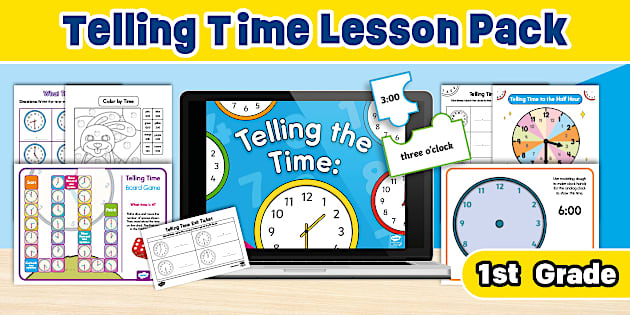 Telling Time to the Hour and Half Hour Lesson Pack