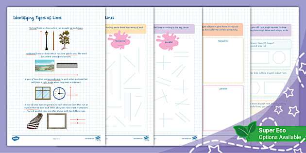 👉 Identifying Types of Lines (Ages 7 - 8) (teacher made)