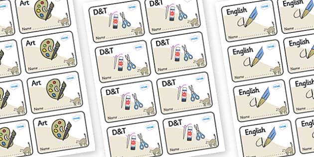 Lemur Themed Editable Square Classroom Area Signs (Plain)