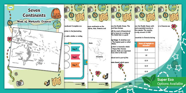 Seven Continents Week of Workouts: Oceania (Ages 5–7)