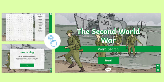 Interactive Second World War Word Search - CfE (Second)